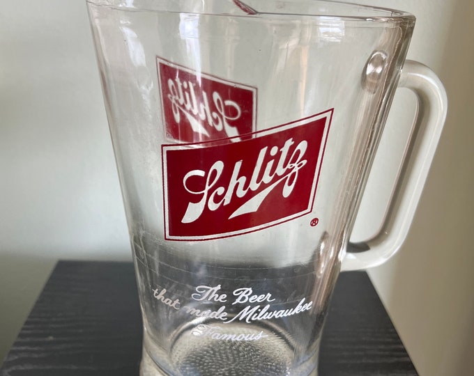Vintage Schlitz Draft Beer Pitcher Glass / Breweriana /classic Logo ...