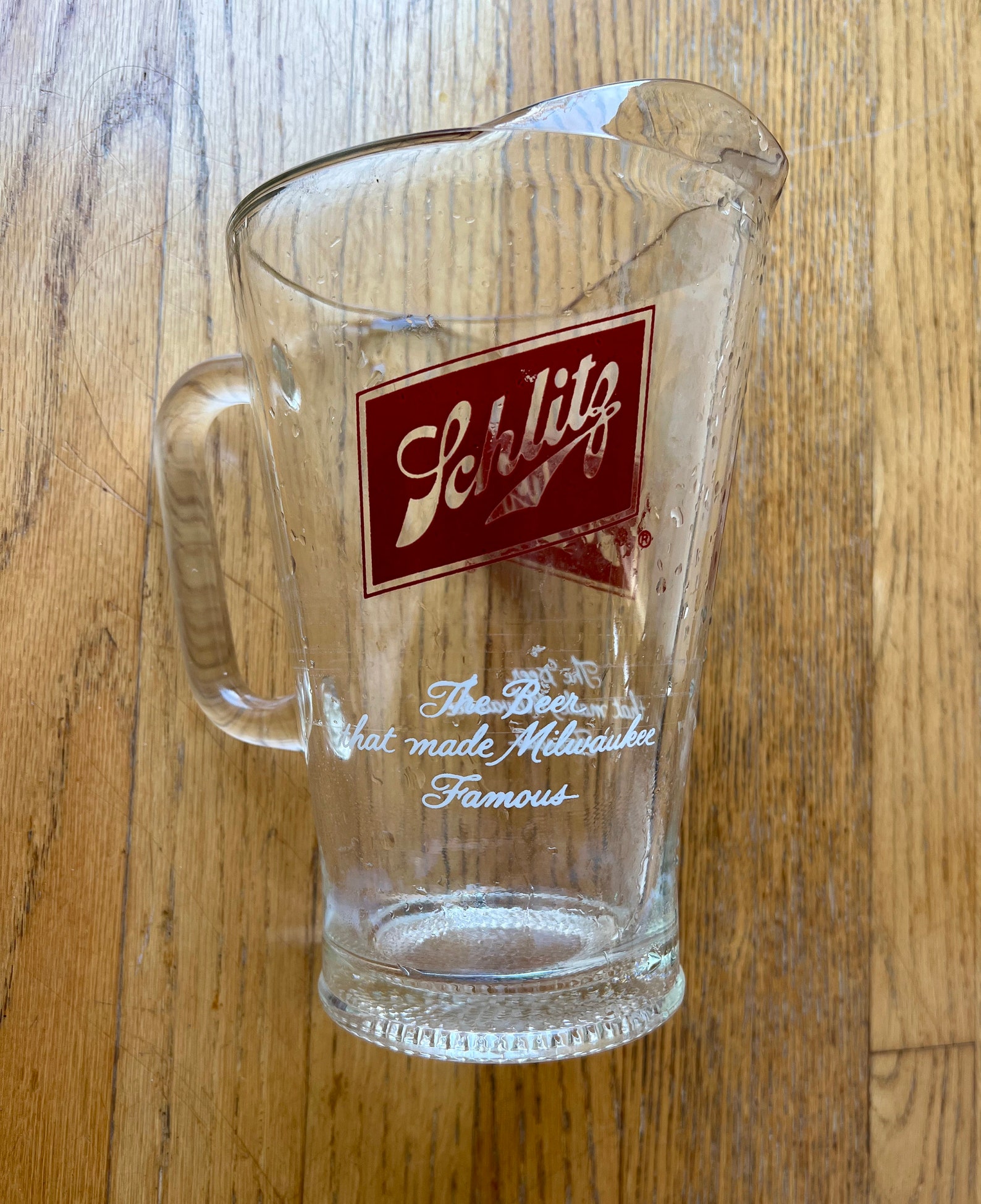 Vintage Schlitz Draft Beer Pitcher Glass / Breweriana /classic - Etsy