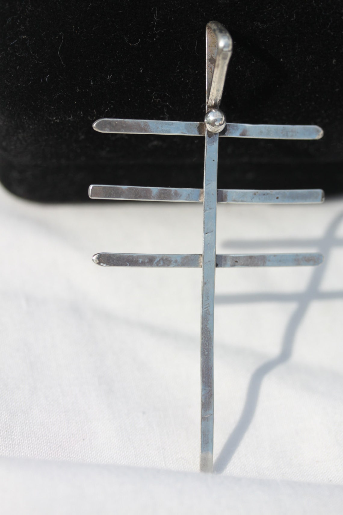 Delicate Sterling Silver TRIPLE-CROSS Pendant AKA Pope's | Etsy