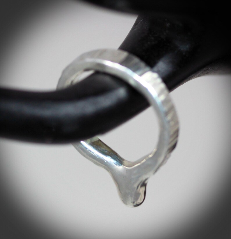 Woodgrain Fine Silver Fusion Drip Ring With Hammered Woodgrain Patterns ...