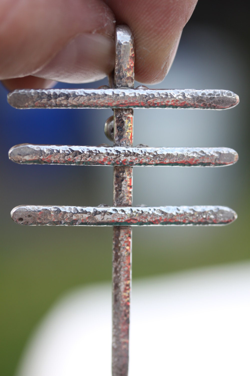 Heavily Embossed Sterling Silver Triple CROSS Pendant AKA | Etsy