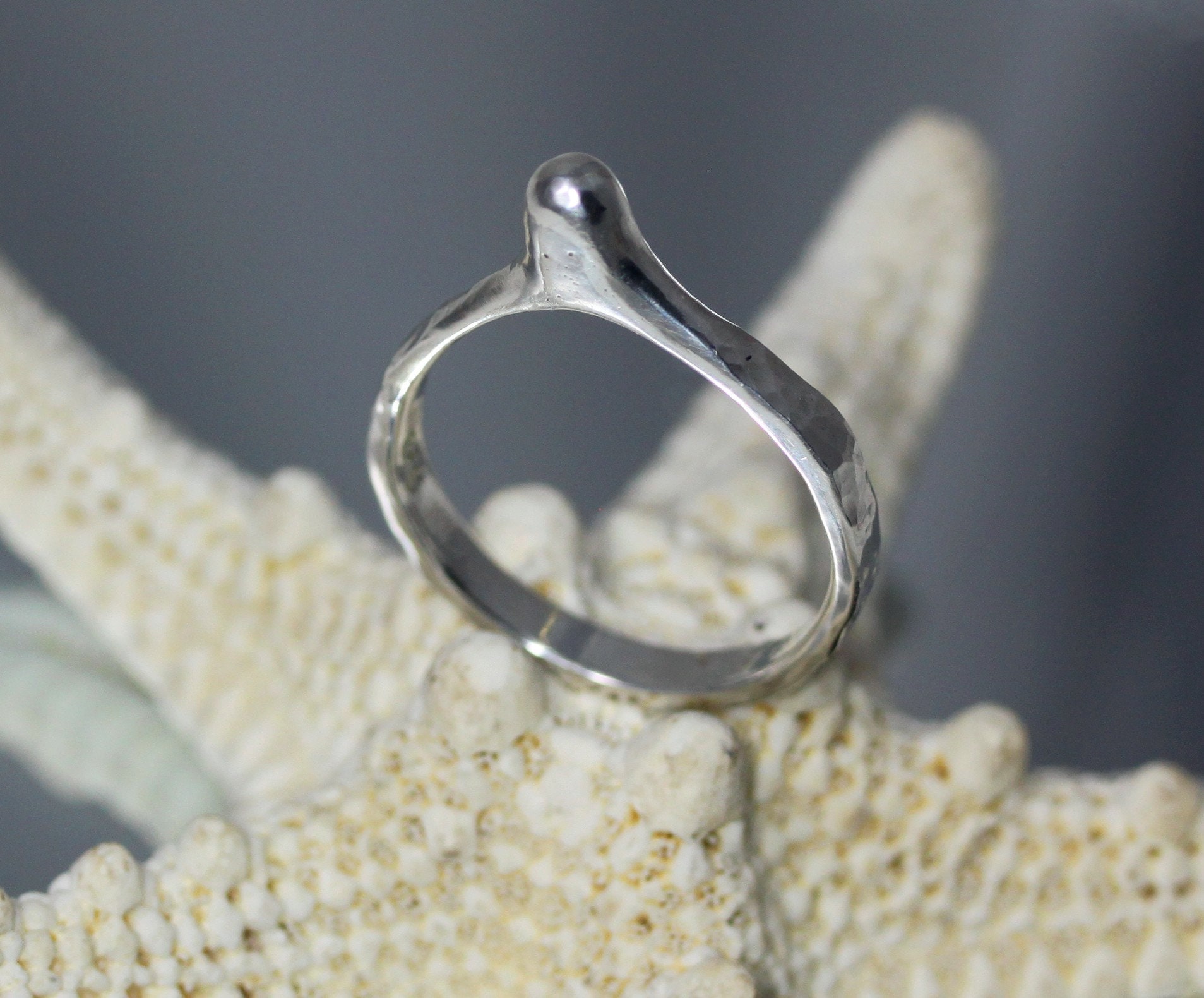 Honey Goo Ring, Big Drippy Fine Silver Fusion Drip Ring With Thin but ...