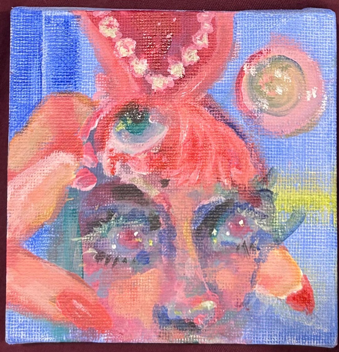 Dandy Eye Candy, Original Mini Abstract Acrylic Painting on Canvas, by ...