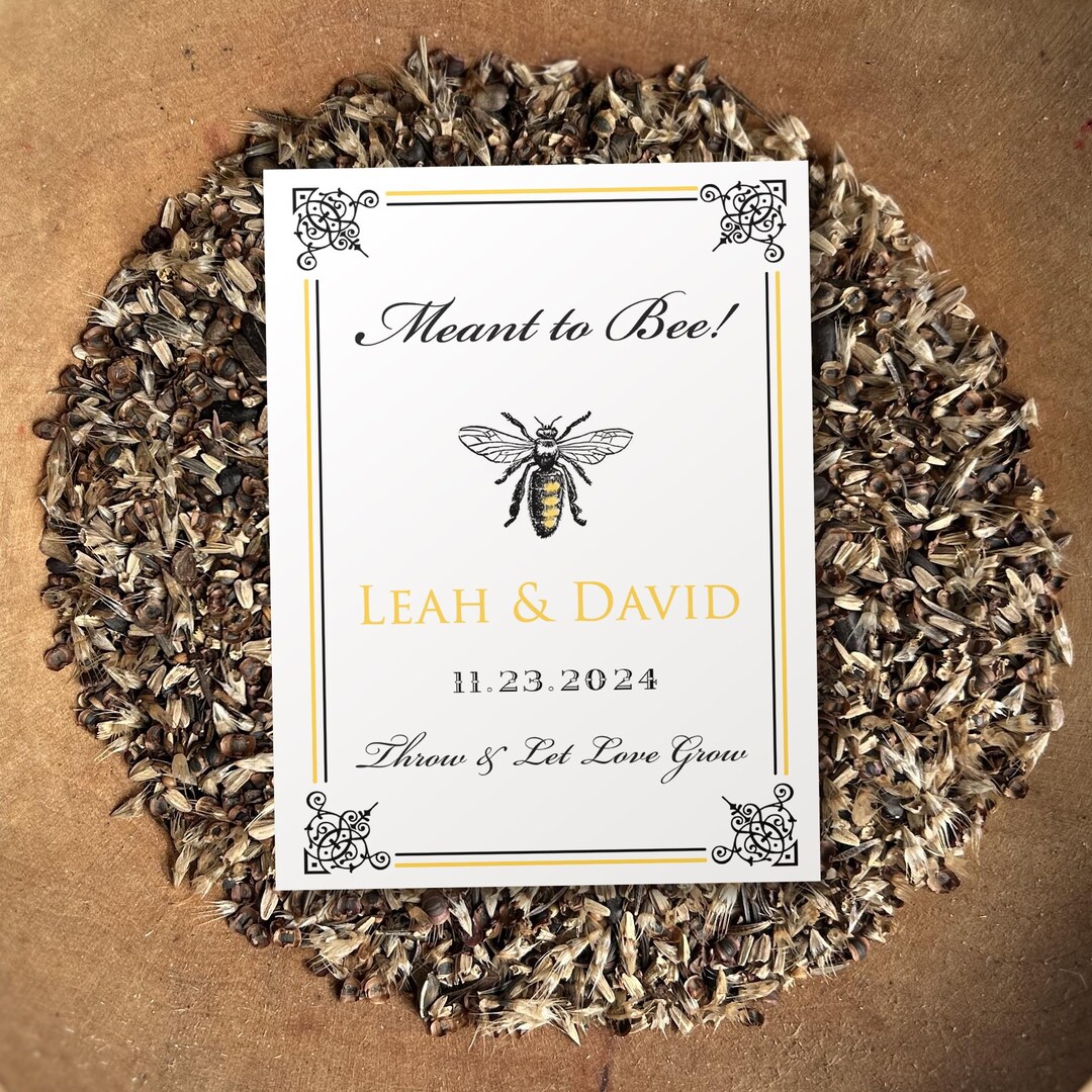 Custom Seed Packets - Meant to Bee Wildflower Seed Favors - Baby or ...