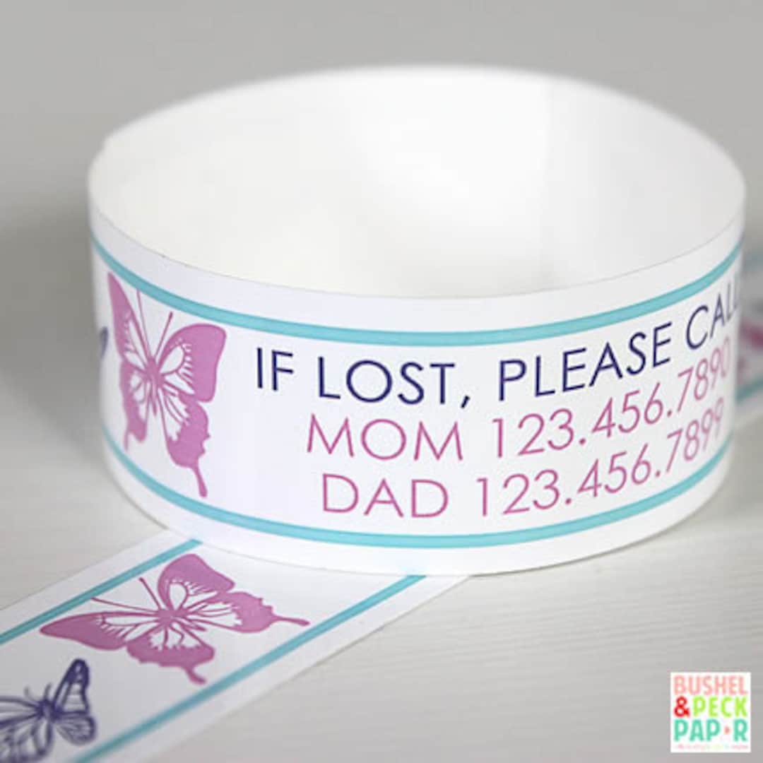 Kids ID Bracelets: Custom Vinyl Safety Wristbands - Set of 12 ...