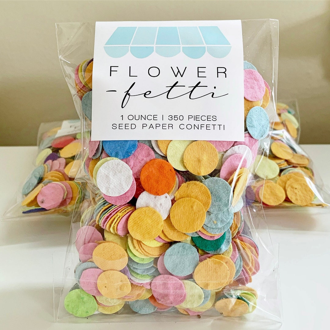 Plantable Seed Paper Confetti - 350 Assorted Pieces - 1 Ounce - Half ...