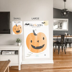 Printable Halloween Game - Pin the Grin on the Pumpkin - Digital File ...