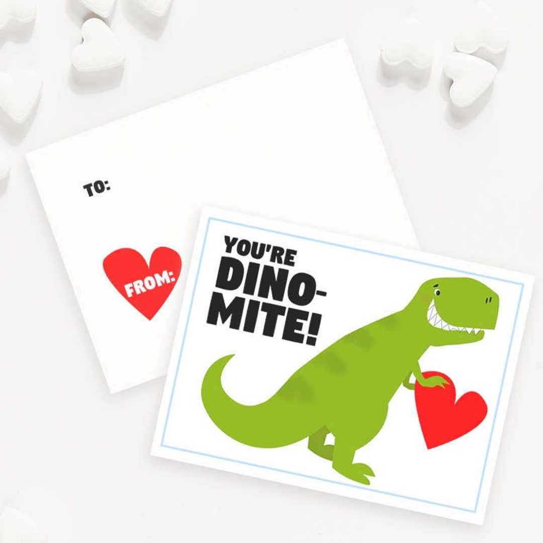 Dino-mite Valentines - Printable Dinosaur Cards (digital File) - Etsy