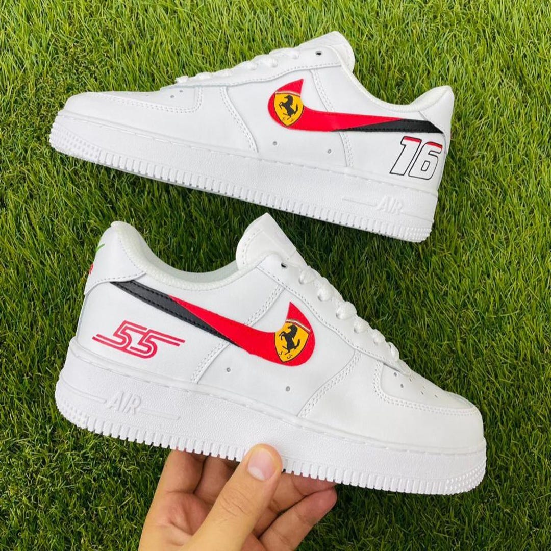 Custom AF1 Ferrari Sneakers Handmade Shoes - Etsy