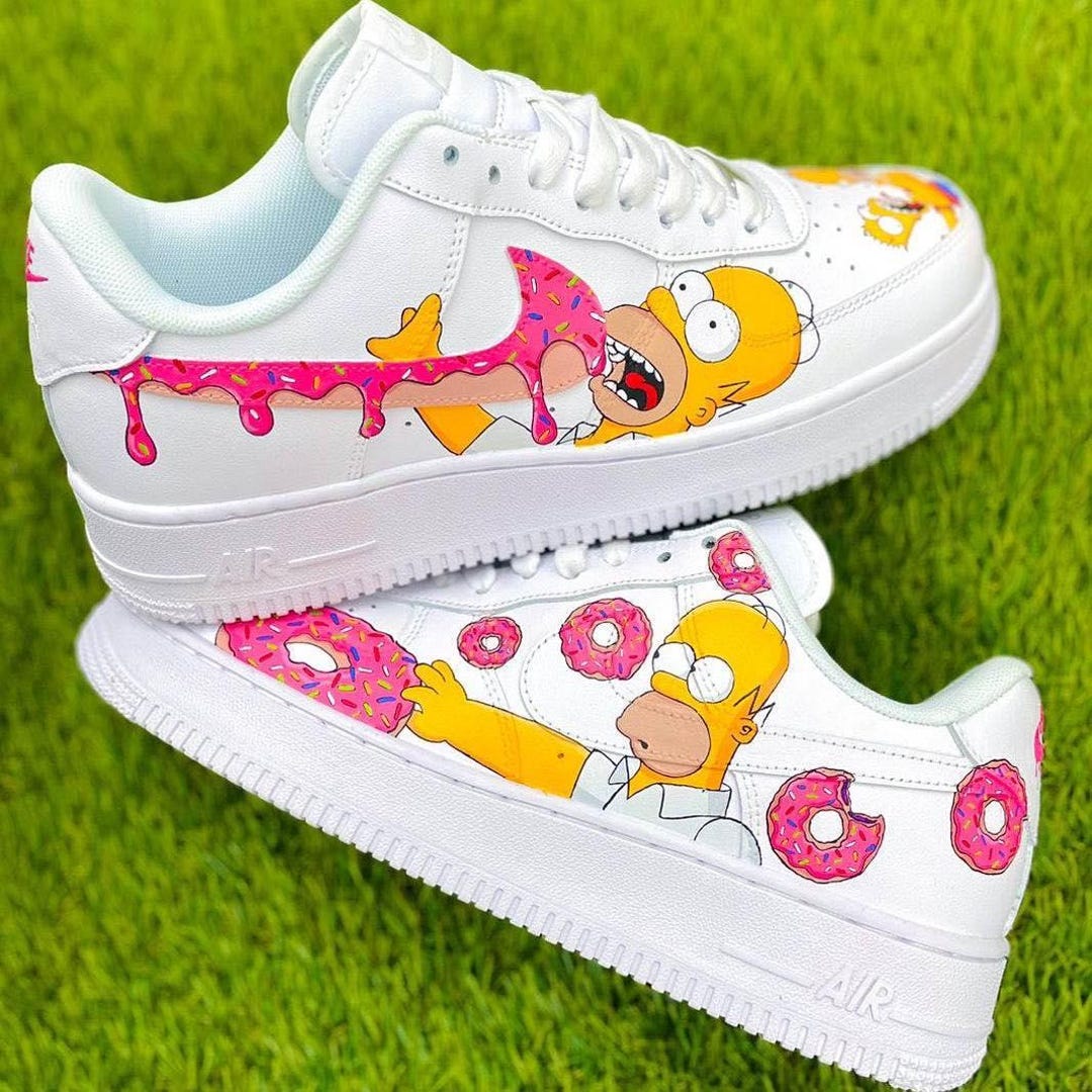 Custom AF1 Simpsons Homer Donut Sneakers – Hand-painted AF1 Gift for ...