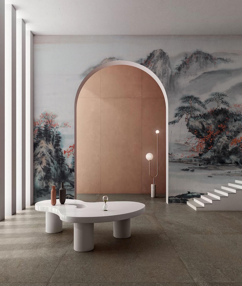 Chinese Landscape Wall Mural – Traditional Ink Wash Mountain Wallpaper ...