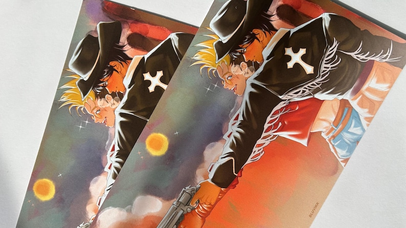 Trigun Cowboy Art Print | Trigun Stampede | Vash X Wolfwood - Etsy