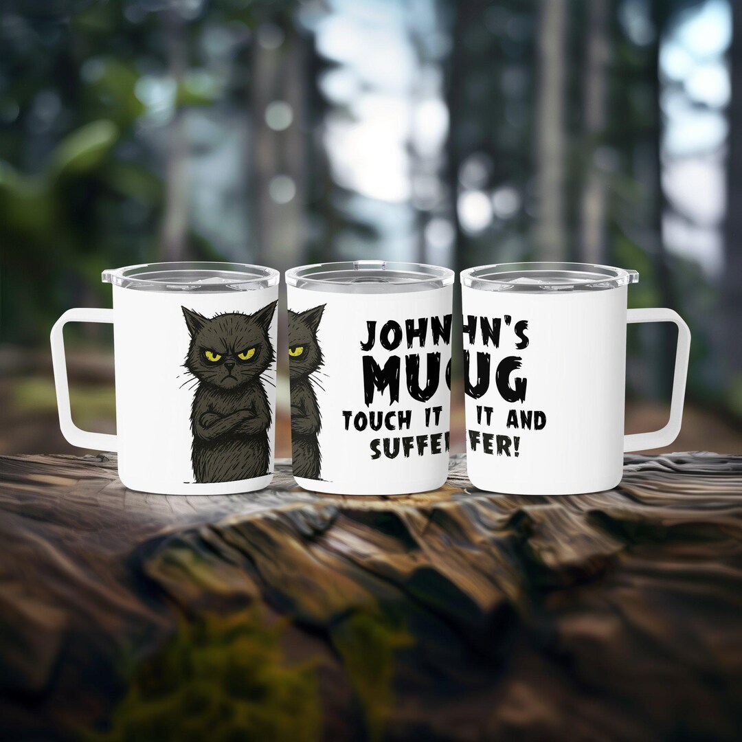 Custom Grumpy Cat Mug, Funny Personalized Coffee Cup, Touch It and ...