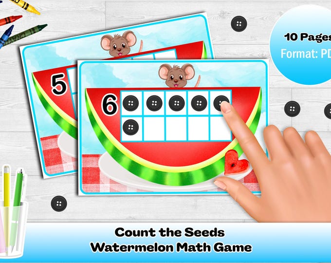 Watermelon Counting Game: Pre-math Activity (printable PDF) - Etsy Canada