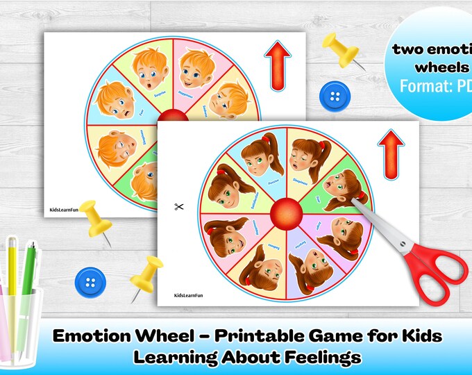 Kids Emotion Activity Wheel - Printable - Feeling Wheel - Kids Feelings ...