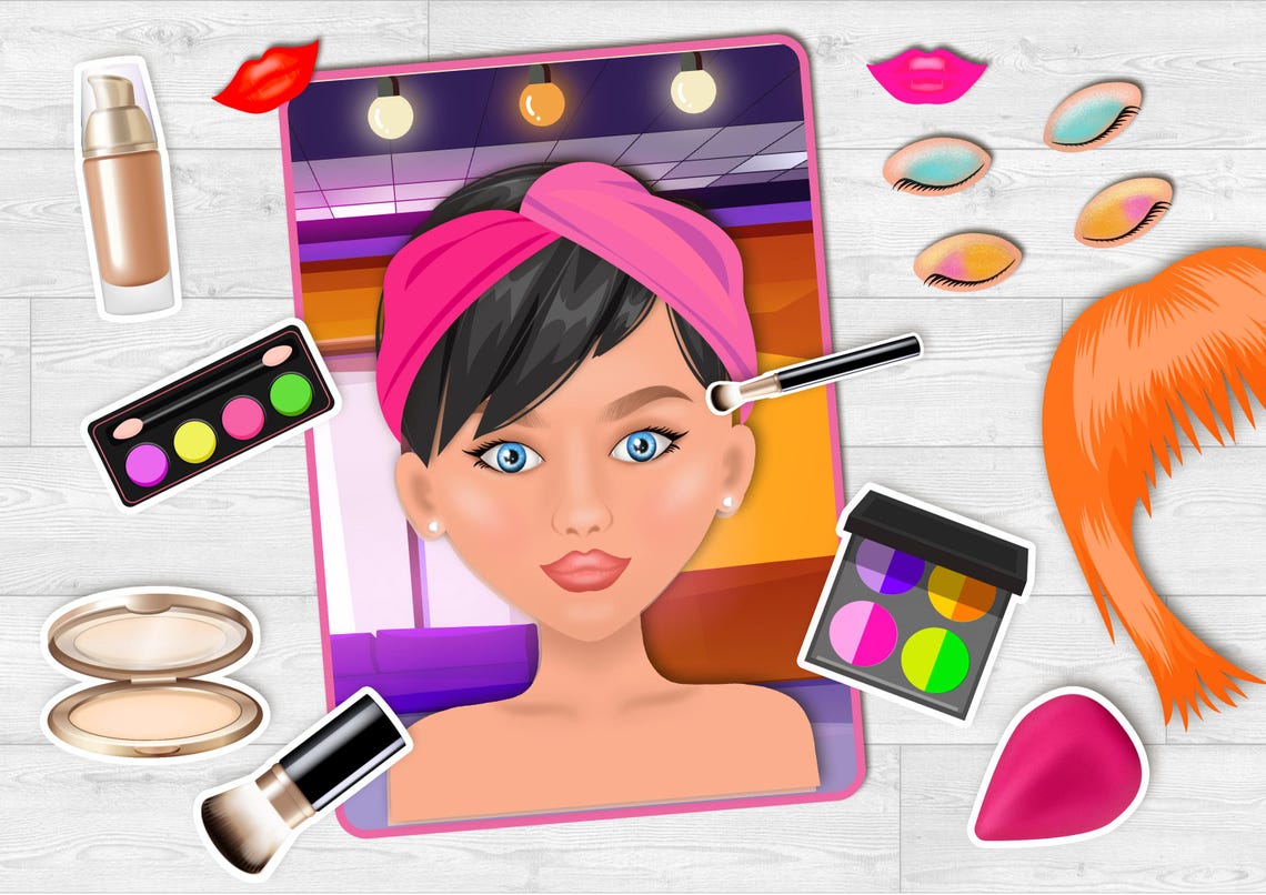Printable Paper Doll Beauty Salon – Foldable Dollhouse Pretend Play ...