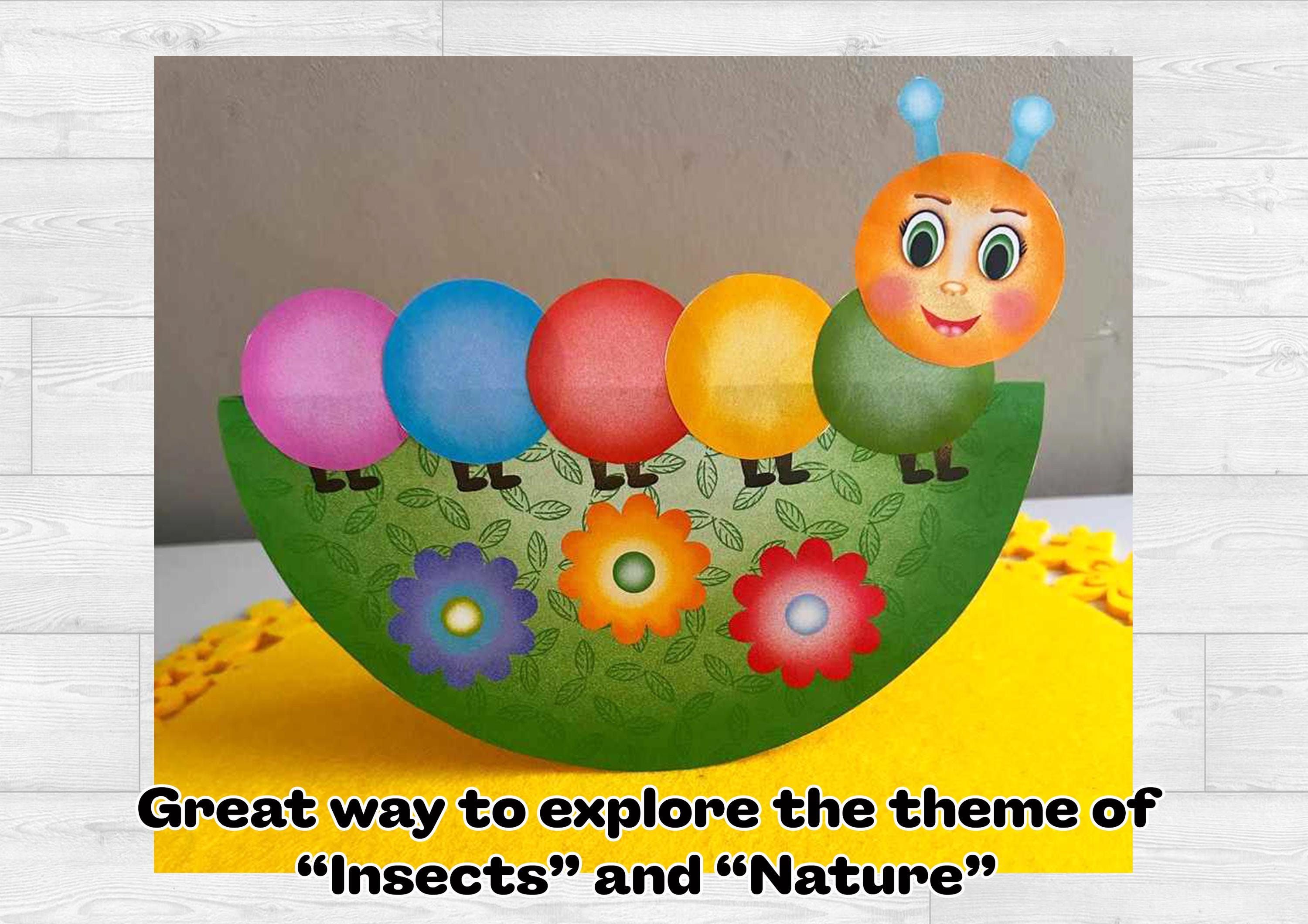Caterpillar Craft for Kids – Cut and Paste Insect Activity – Preschool ...