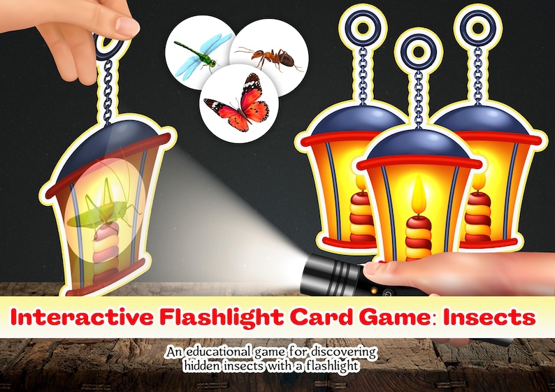 Interactive Flashlight Game for Kids – Printable Insect Learning Cards ...