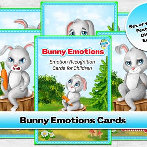 Printable Emotions Flashcards – Bunny Feelings Cards for Kids ...