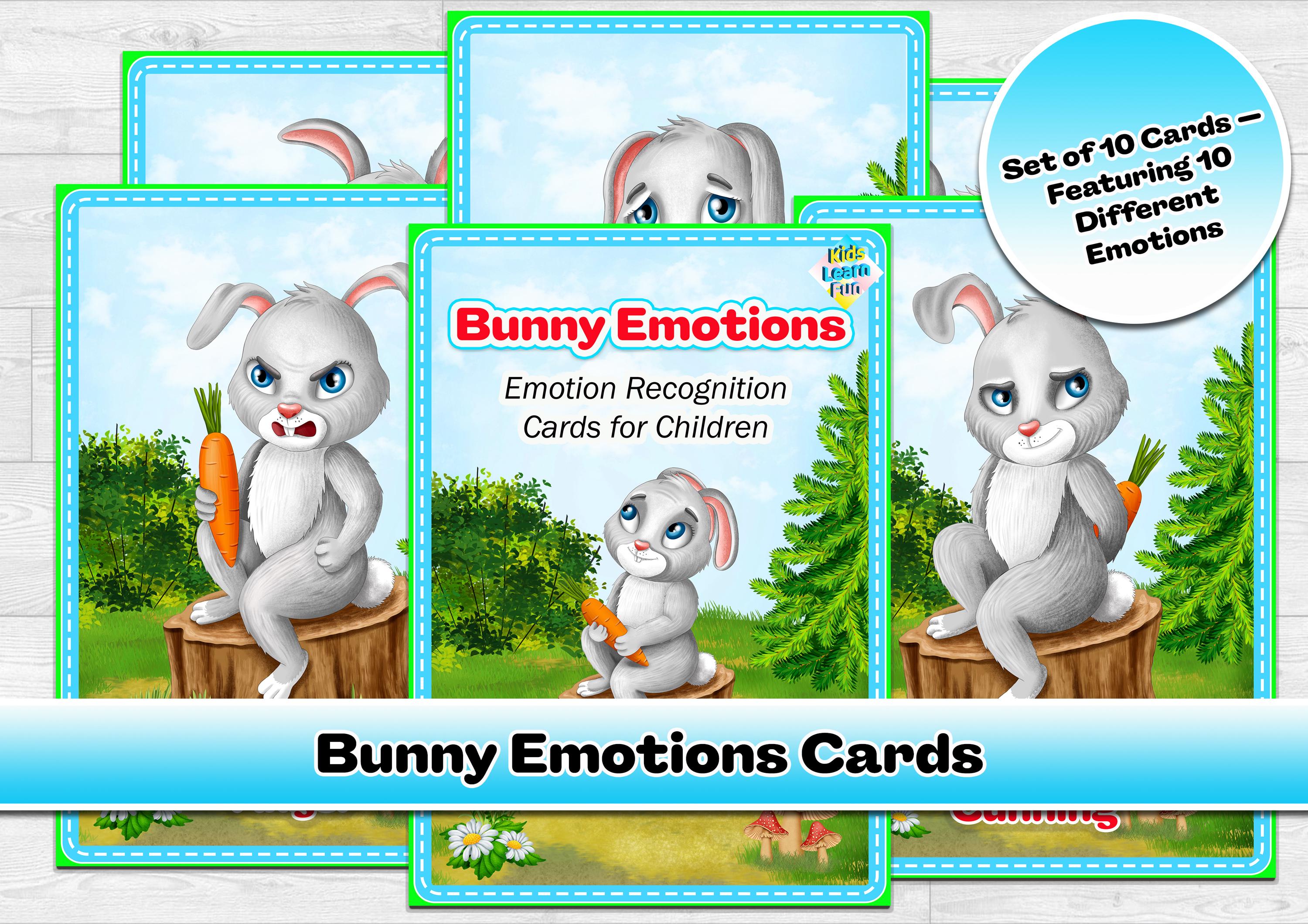 Printable Emotions Flashcards – Bunny Feelings Cards for Kids ...