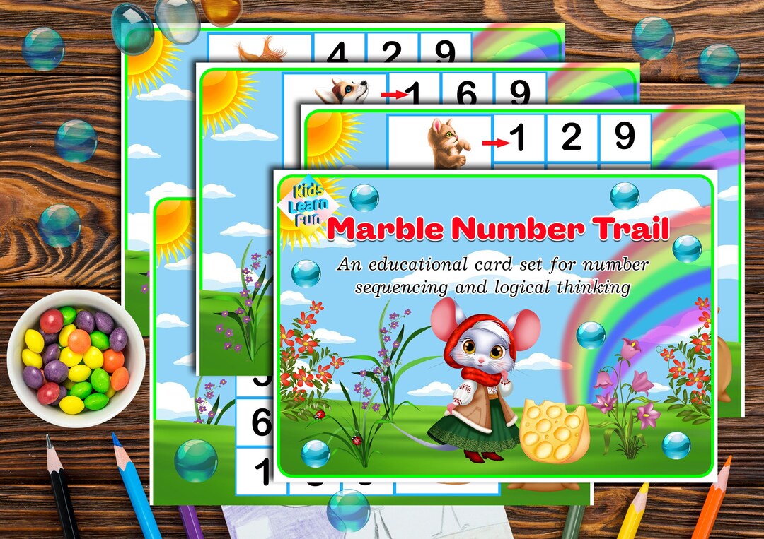 Marble Number Trail Educational Counting Game Digital Download - Etsy