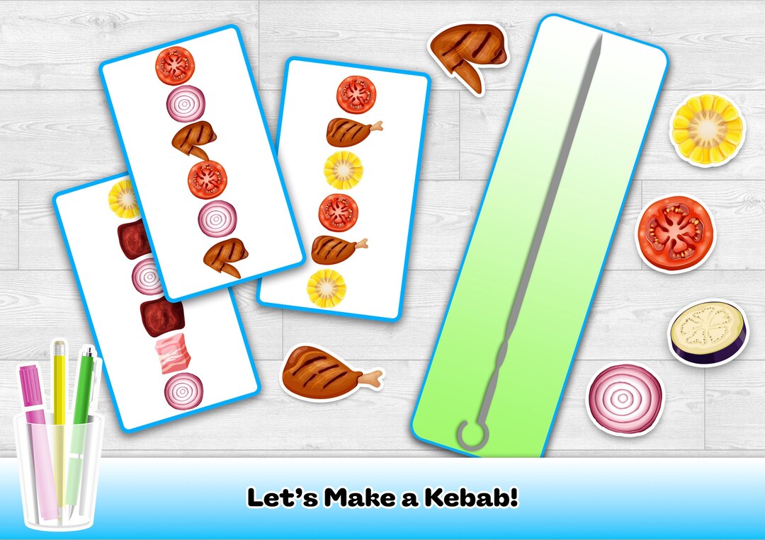 BBQ Kebab Game for Kids: Montessori Pretend Play (printable PDF) - Etsy