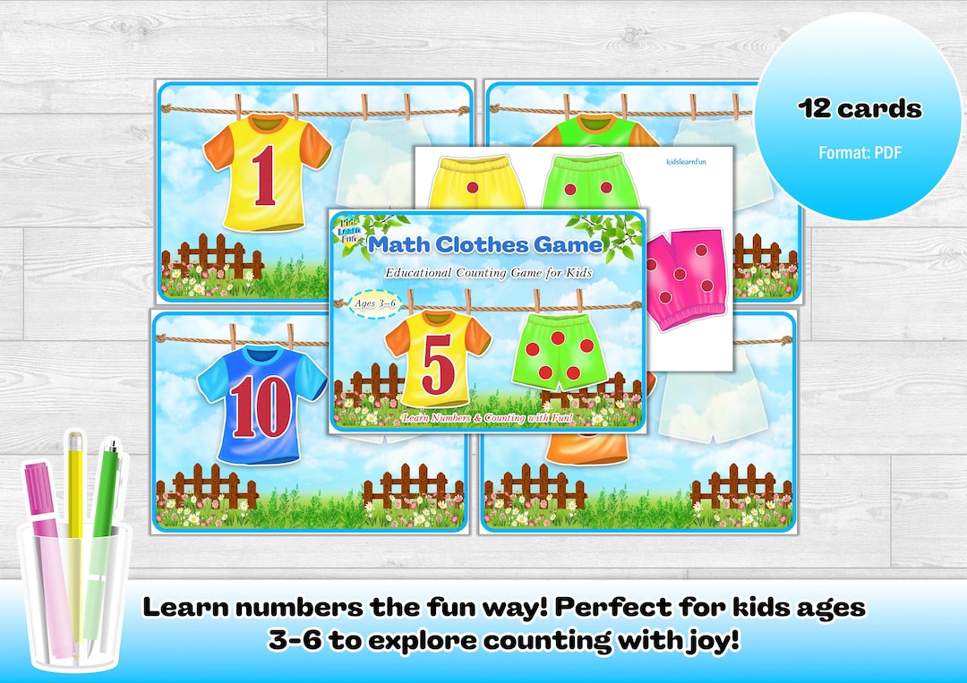 Clothesline Math Game – Printable Counting Activity for Preschoolers ...