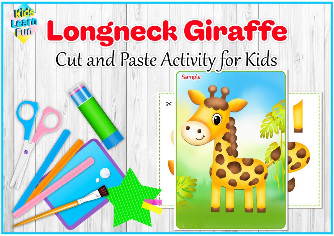 Longneck Giraffe Craft for Kids – Educational Cut and Paste Activity ...