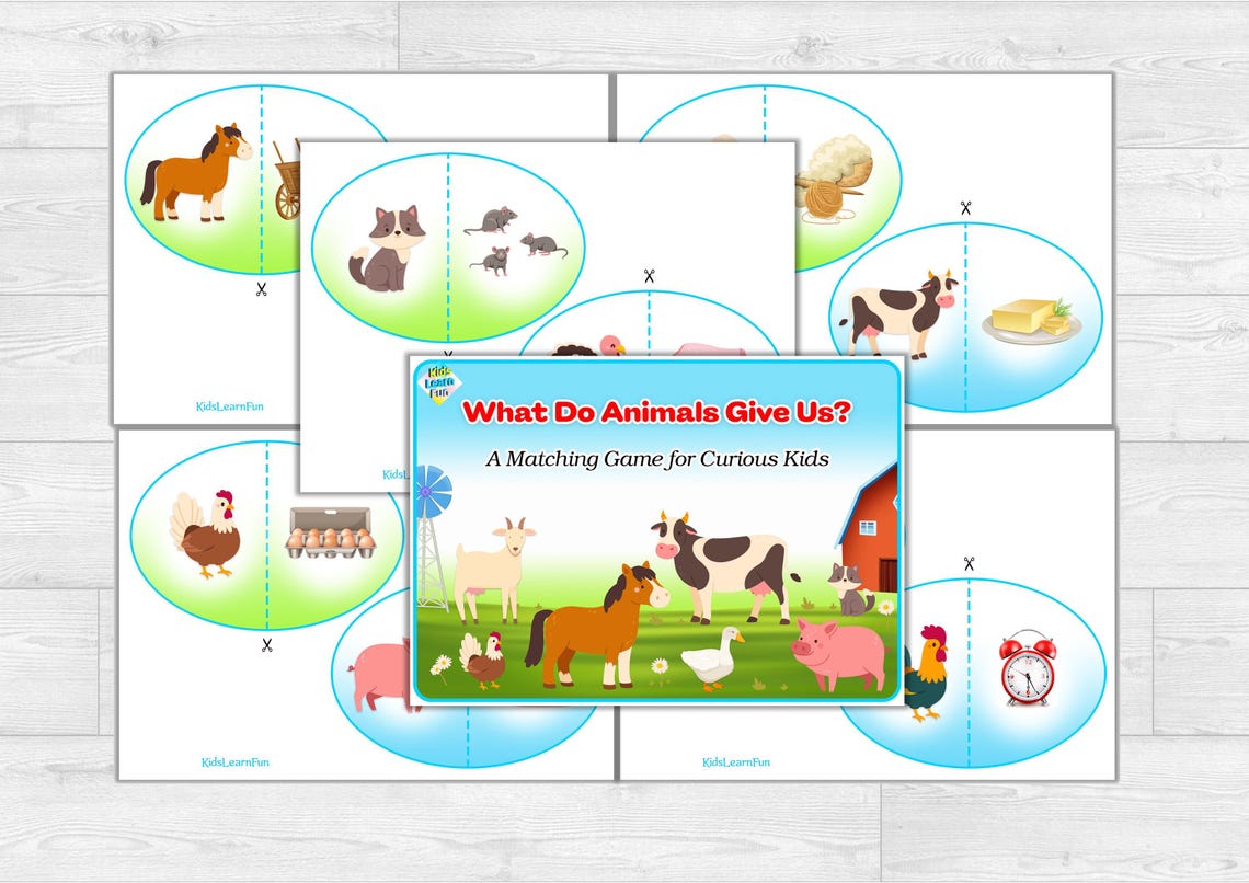 Farm Animal Matching Game: Montessori Educational Activity for ...