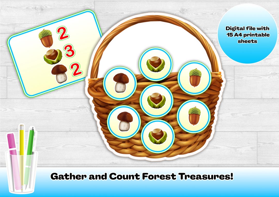 Counting Game for Preschoolers – Forest Treasures Math Activity ...