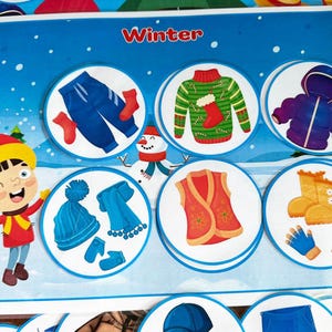 Montessori Dress up Game – Match Clothing & Weather by Season for Kids ...