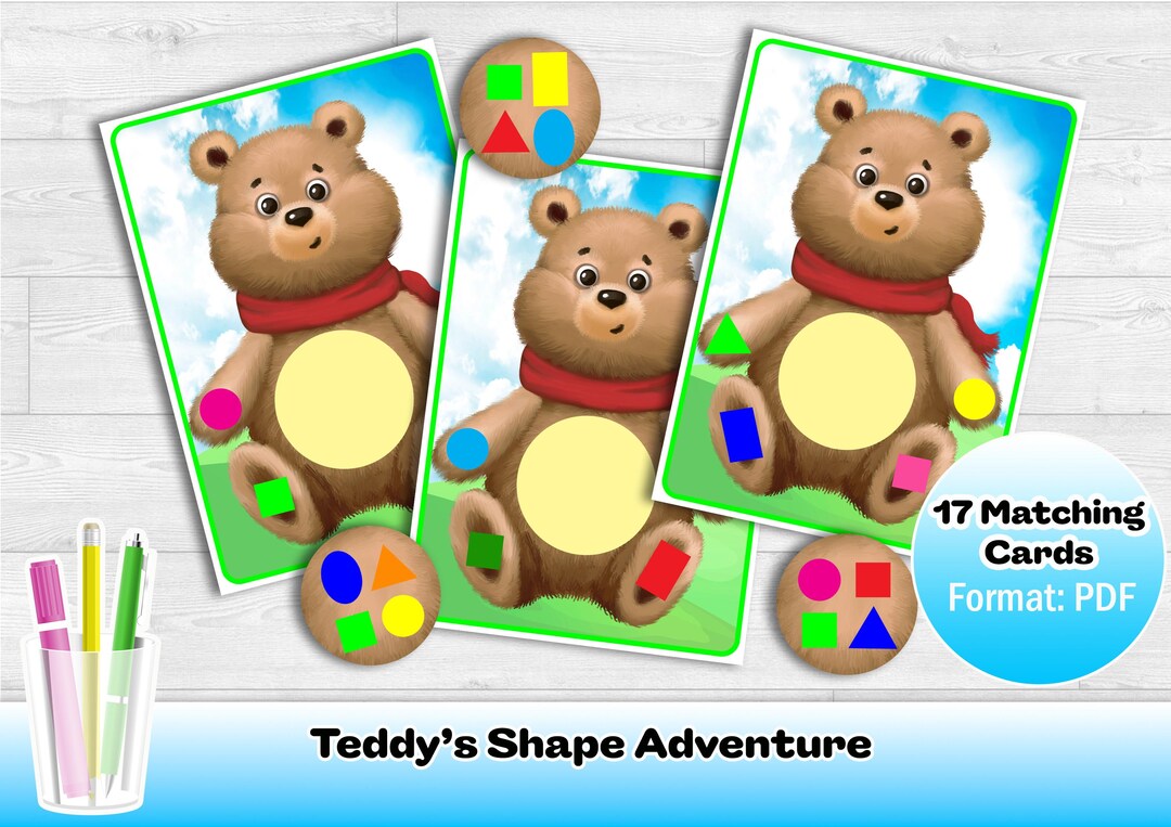 Teddy’s Shape Adventure – Educational Matching Game for Kids - Etsy