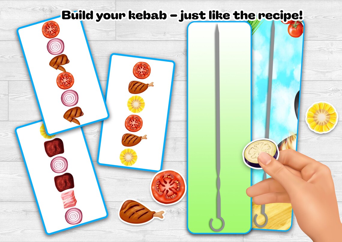 BBQ Kebab Game for Kids: Montessori Pretend Play (printable PDF) - Etsy