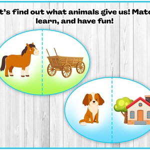 Farm Animal Matching Game: Montessori Educational Activity for ...