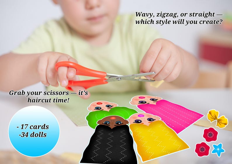 Paper Doll Hair Salon: Scissor Skills Activity - Printable Hairstyle ...