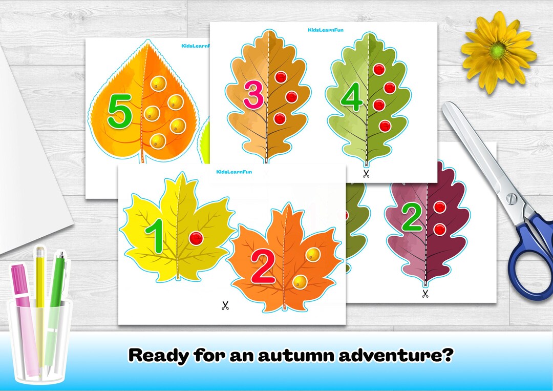 Autumn Leaves Counting Game | Preschool Math Printable PDF - Etsy