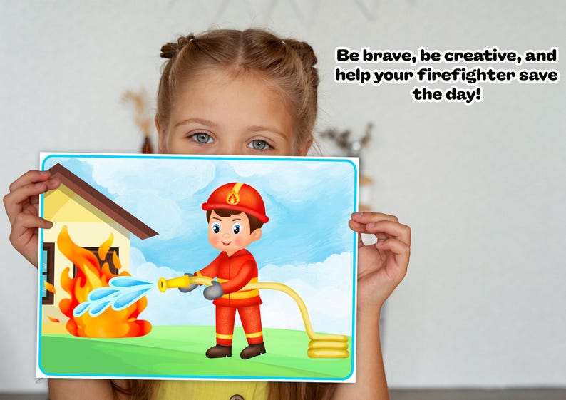 Firefighter Craft for Kids – Cut and Paste Activity, Community Helpers ...