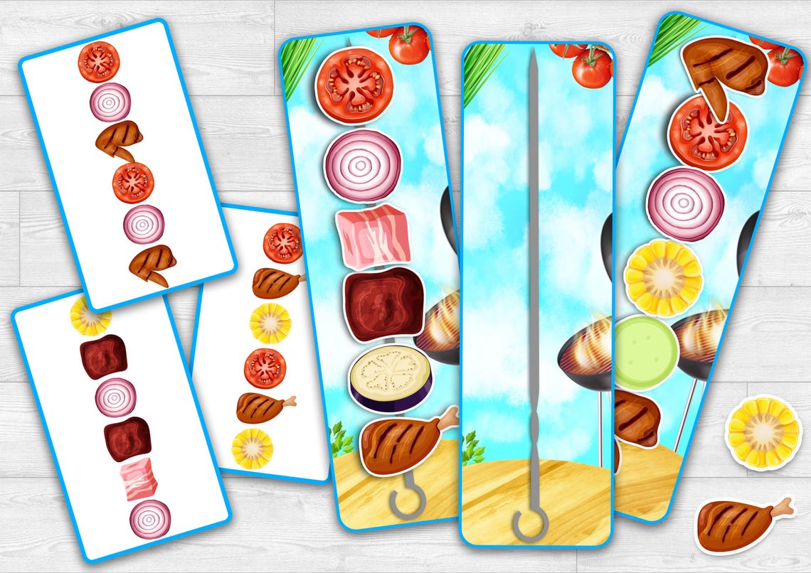 BBQ Kebab Game for Kids: Montessori Pretend Play (printable PDF) - Etsy