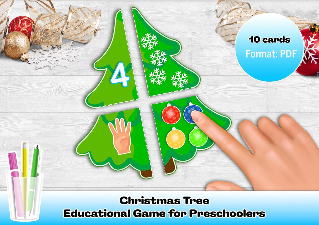 Christmas Tree Counting Game for Kids – Printable Educational Math ...