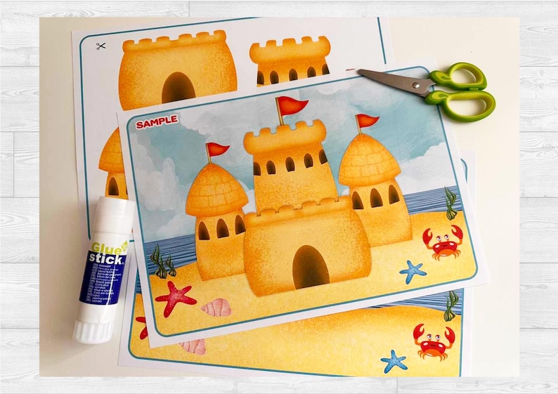 Printable Sandcastle Craft for Kids | Cut and Paste Beach Activity ...