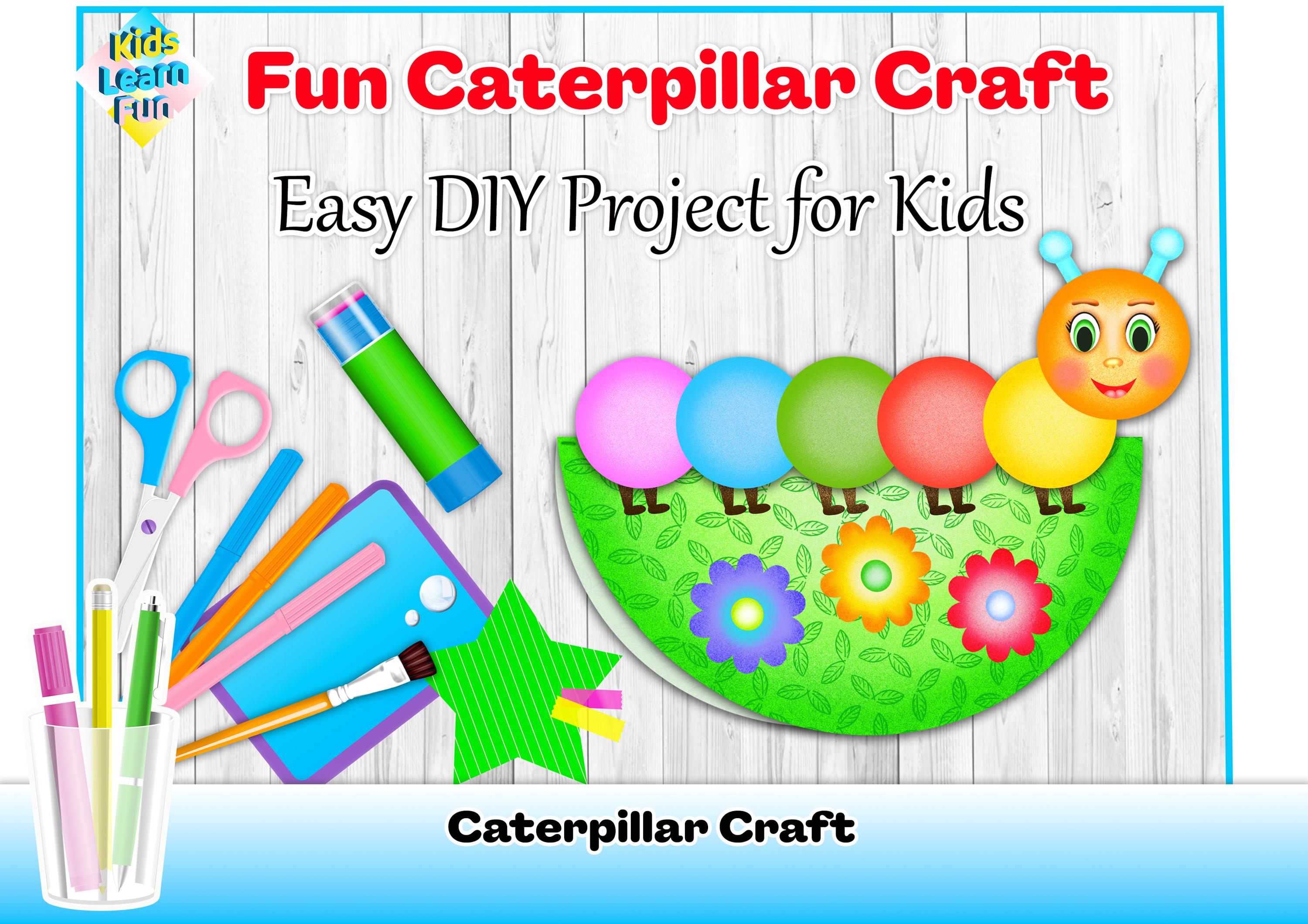 Caterpillar Craft for Kids – Cut and Paste Insect Activity – Preschool ...