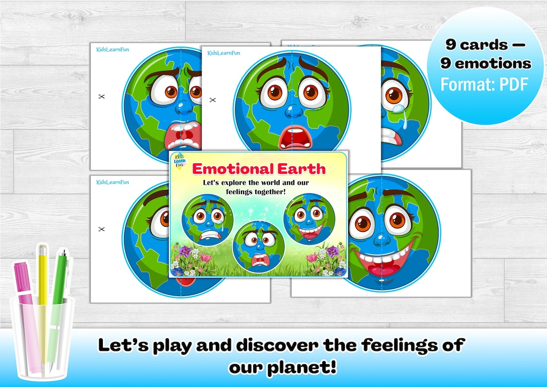 Emotional Earth Card Game for Kids | Emotions & Planet Learning - Etsy