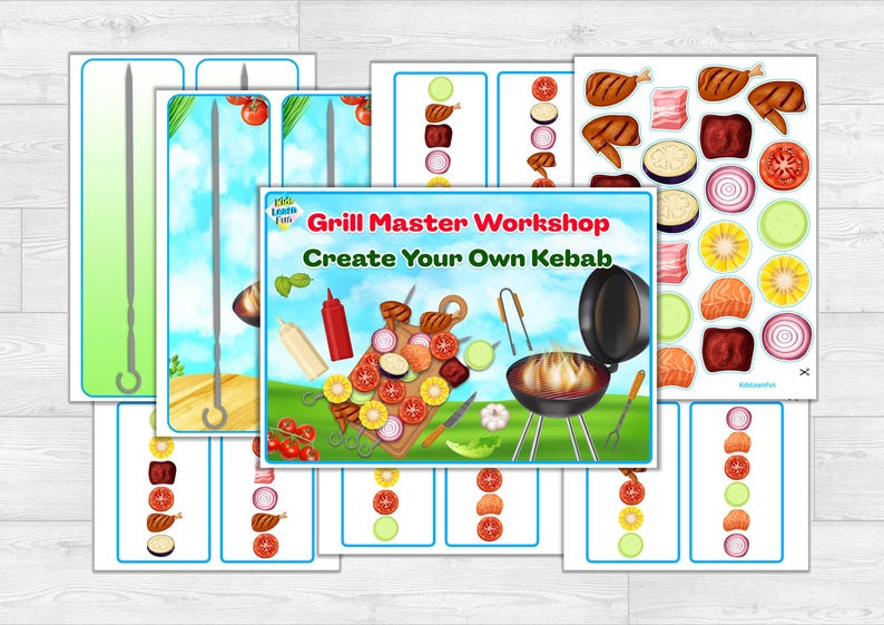 Grill Master Workshop | BBQ Kebab Game for Kids | Printable PDF ...