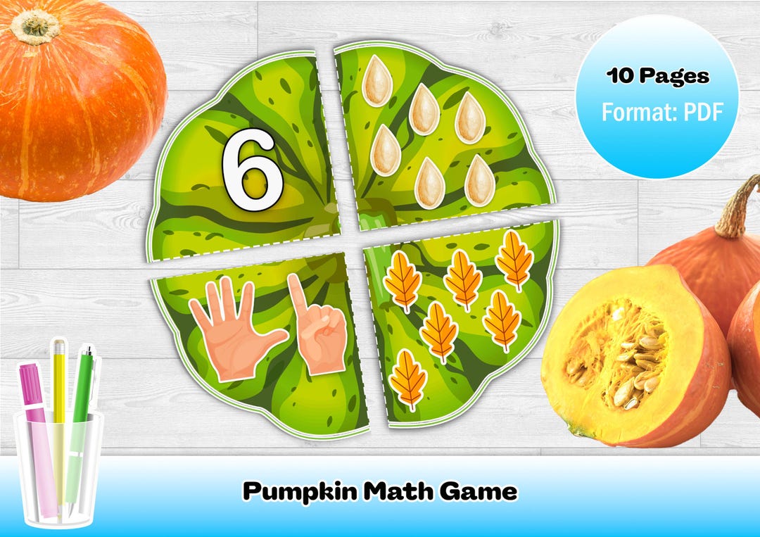 Pumpkin Math Game | Printable Counting Activity for Kids | Fall ...