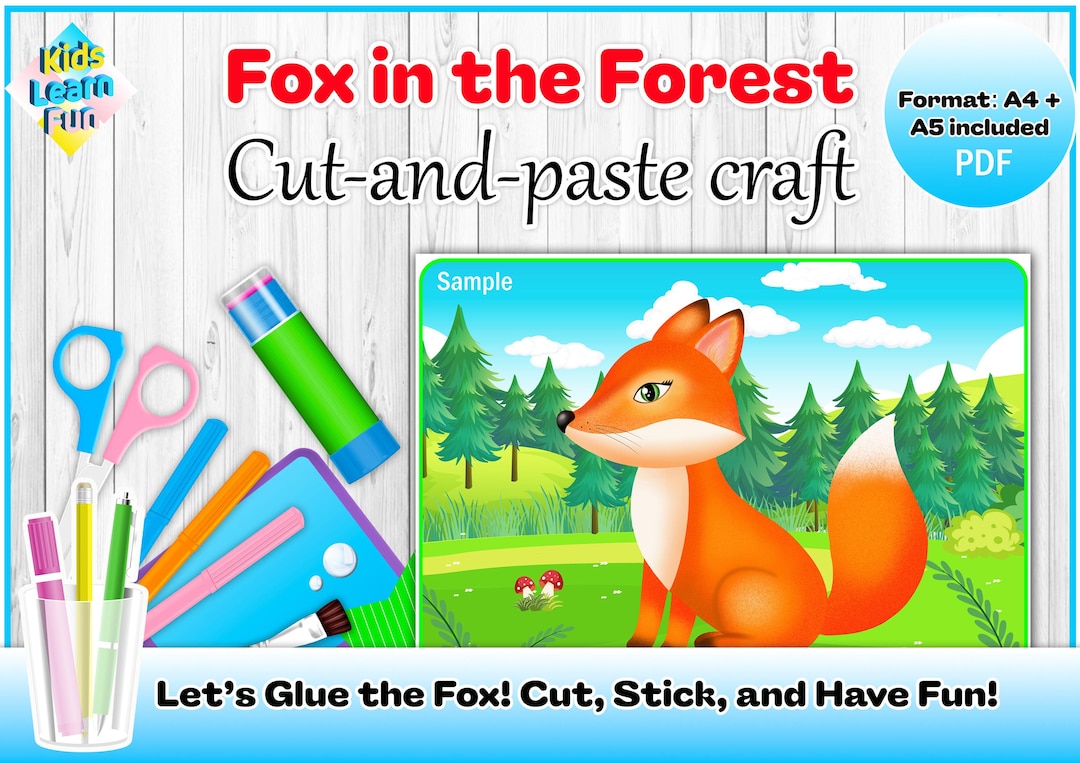 Printable Fox Craft for Kids – Forest Animal Cut & Paste Activity ...