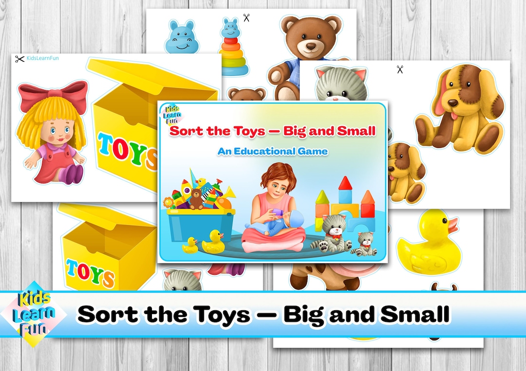 Montessori Size Sorting Game – Big and Small Toys Activity for ...
