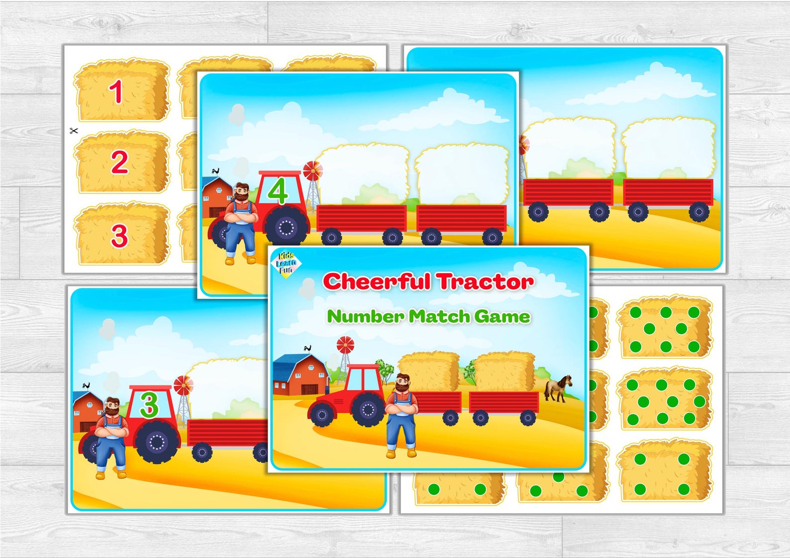 Cheerful Tractor Math Game: Number Composition, Counting, Preschool ...