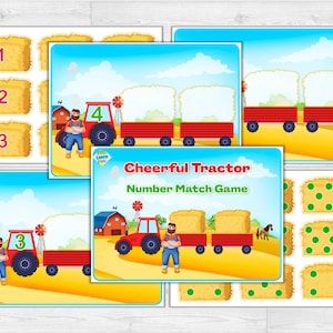 Cheerful Tractor Math Game: Number Composition, Counting, Preschool ...