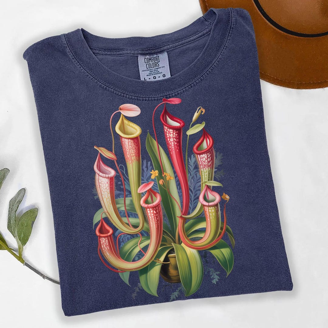 Colorful Pitcher Plant Graphic Tee - Naturecore Carnivorous Plant Shirt ...