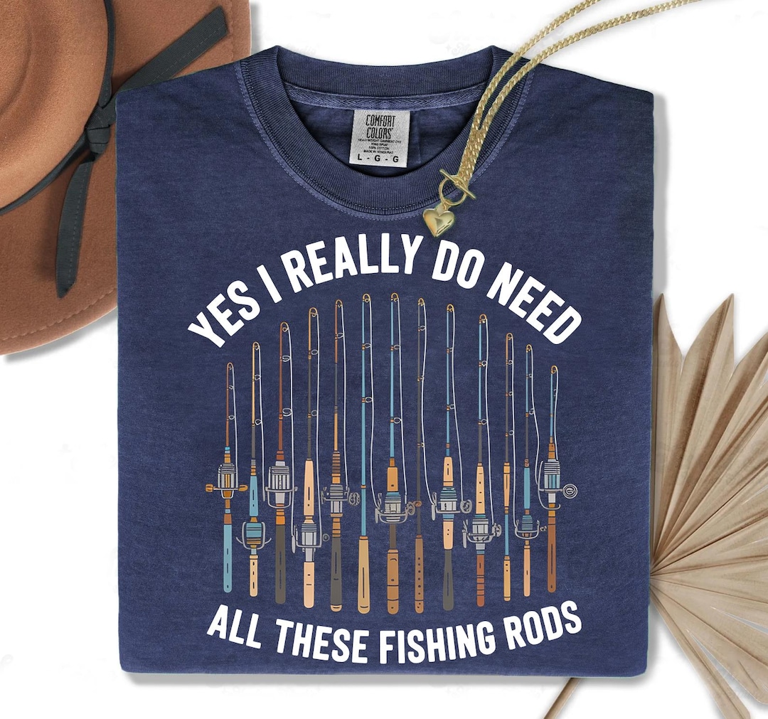 Funny Fishing Rods Graphic Tee: Angler Gift Shirt - Etsy